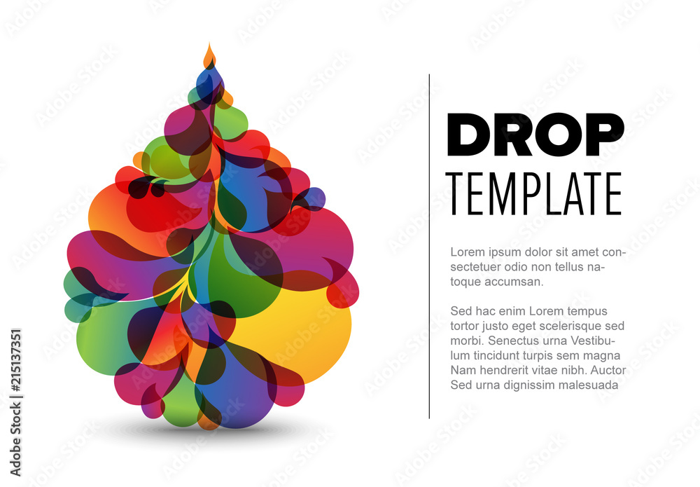 Flyer Layout with Colorful Droplet Elements Stock Template | Adobe Stock