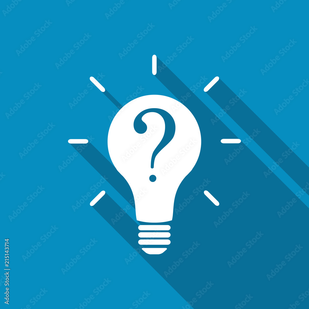 Light bulb lamp icon with question mark inside. Hint symbol Stock ...