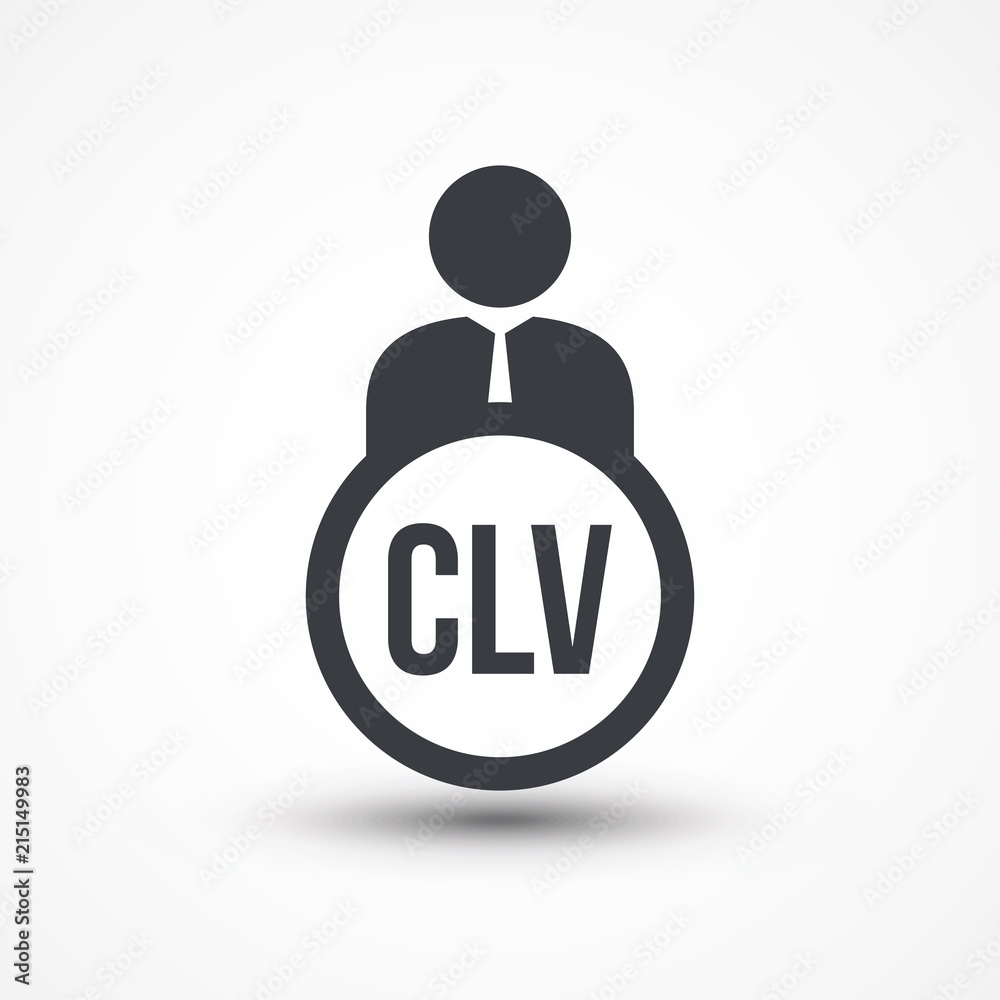 Person flat icon with word CLV customer lifetime value Stock Vector ...