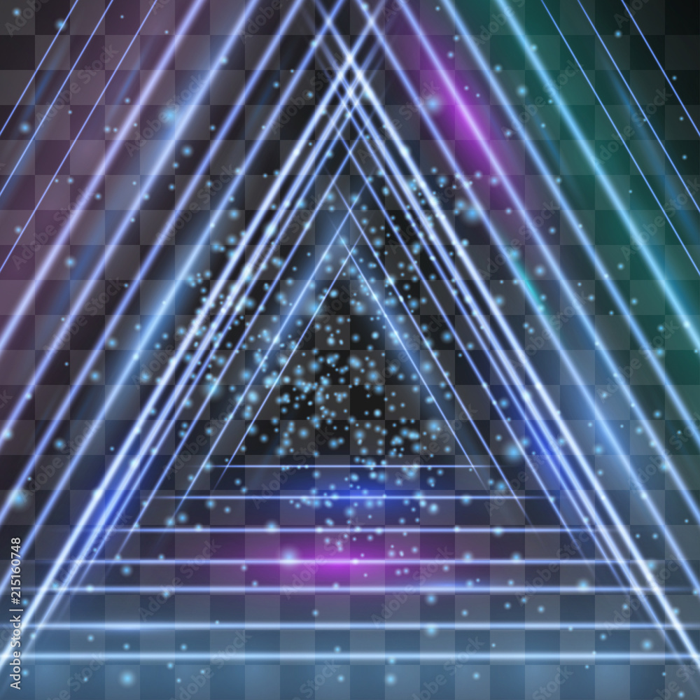 Vetor de Retro disco style arcade game neon triangle in replicating ...