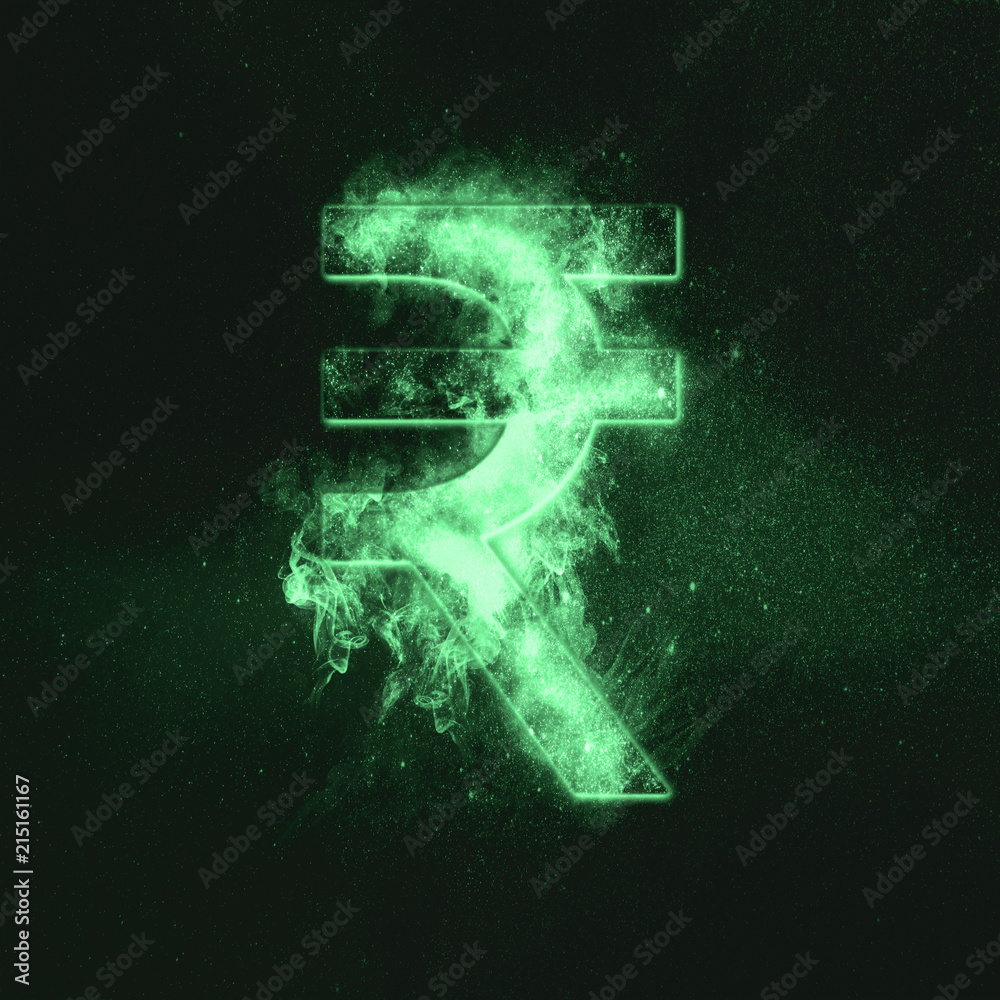 Indian Rupee sign, Indian Rupee symbol. Monetary currency symbol. Green ...