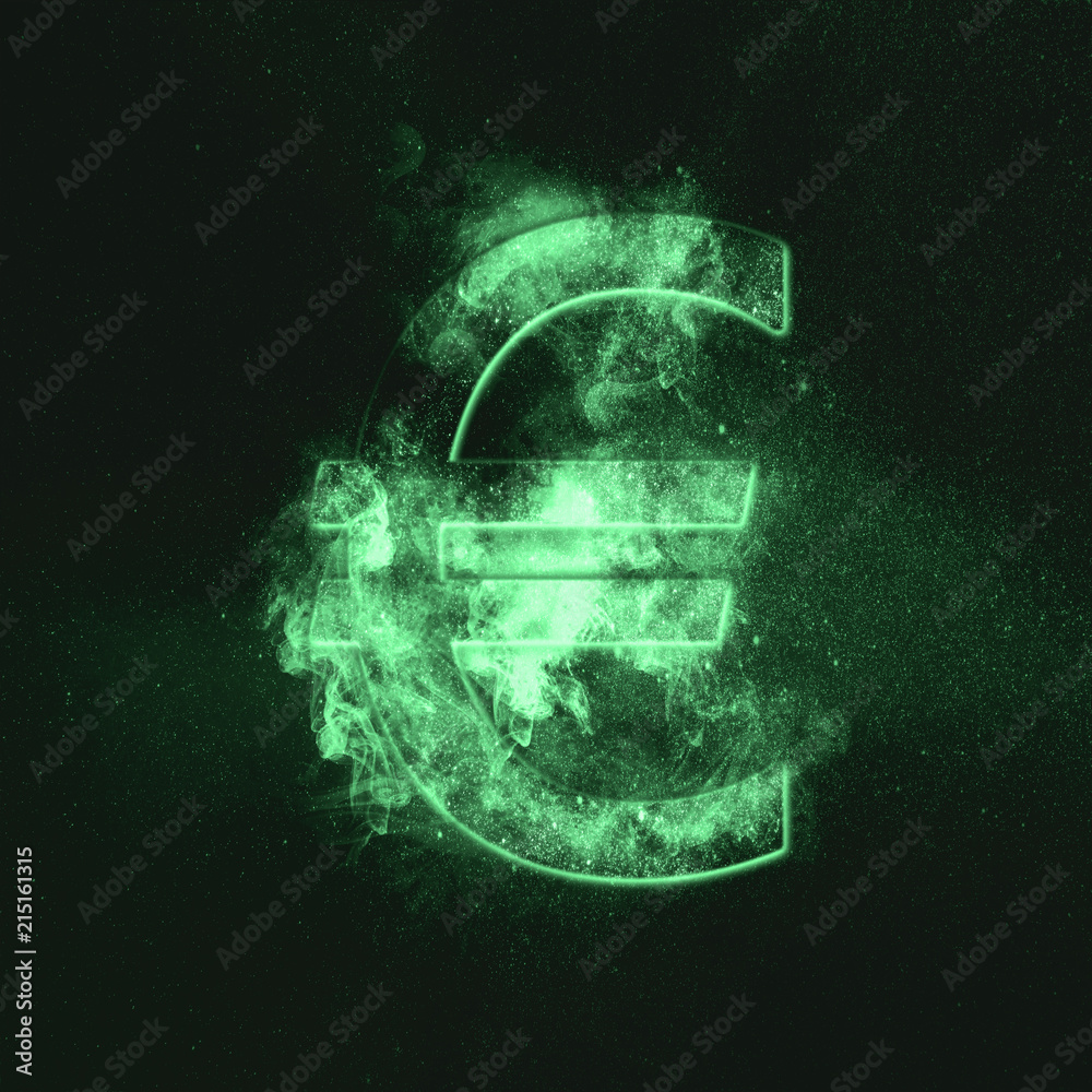 Euro sign, Euro Symbol. Monetary currency symbol. Green symbol Stock ...