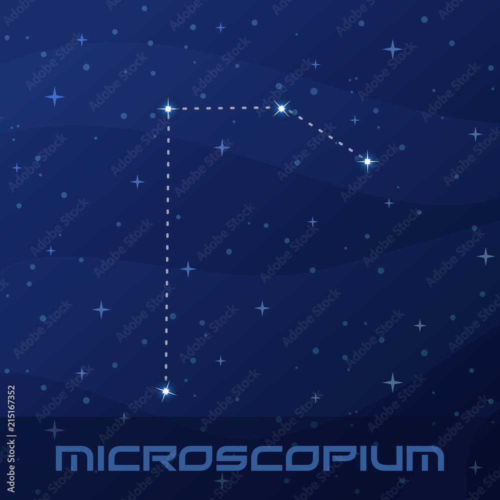 Constellation Microscopium, Microscope, night sky Stock Vector | Adobe ...