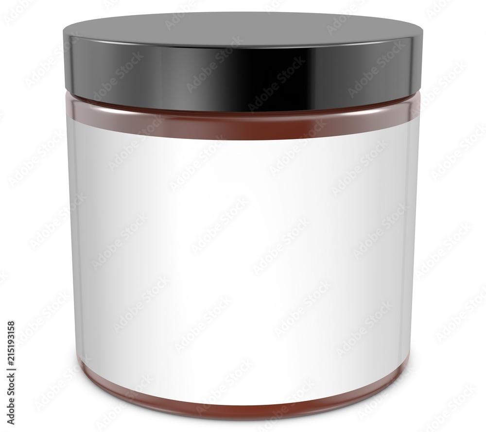 Realistic 3D glass jar rendering mockup on white background Stock Photo ...