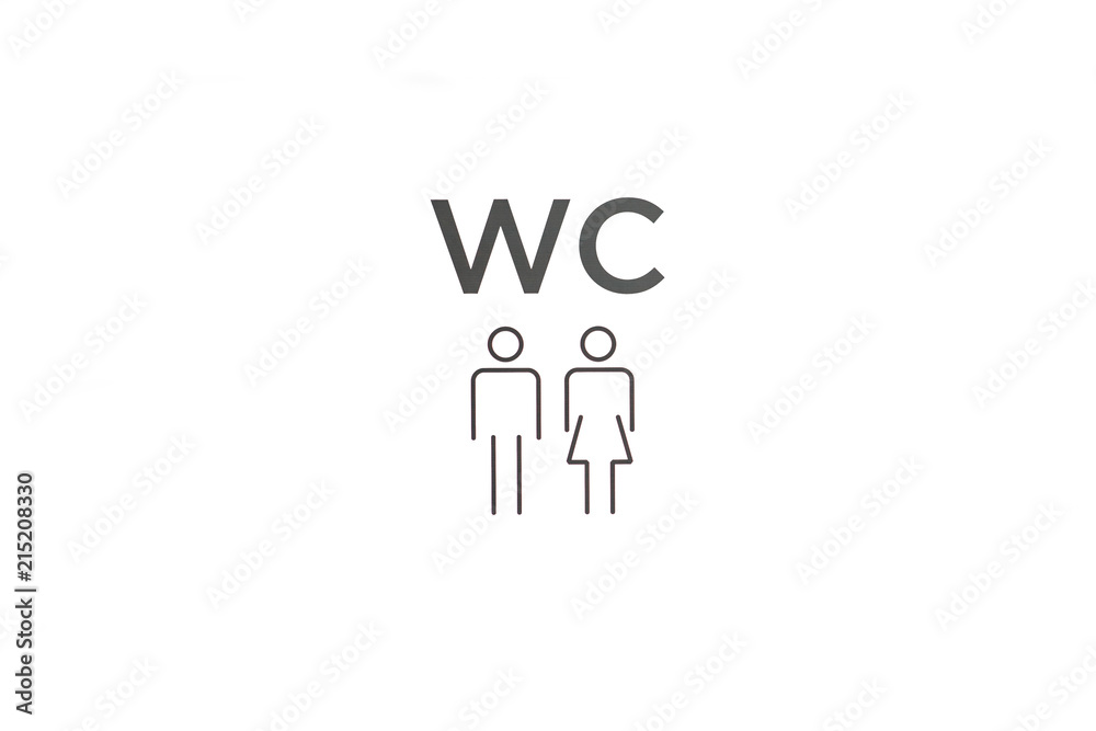WC sign. Sign or designation of the toilet. Illustration. Stock ...