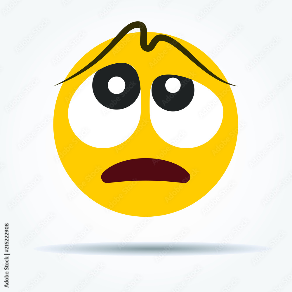 Weak emoticon in a flat design. Isolated emoticon Stock Vector | Adobe ...