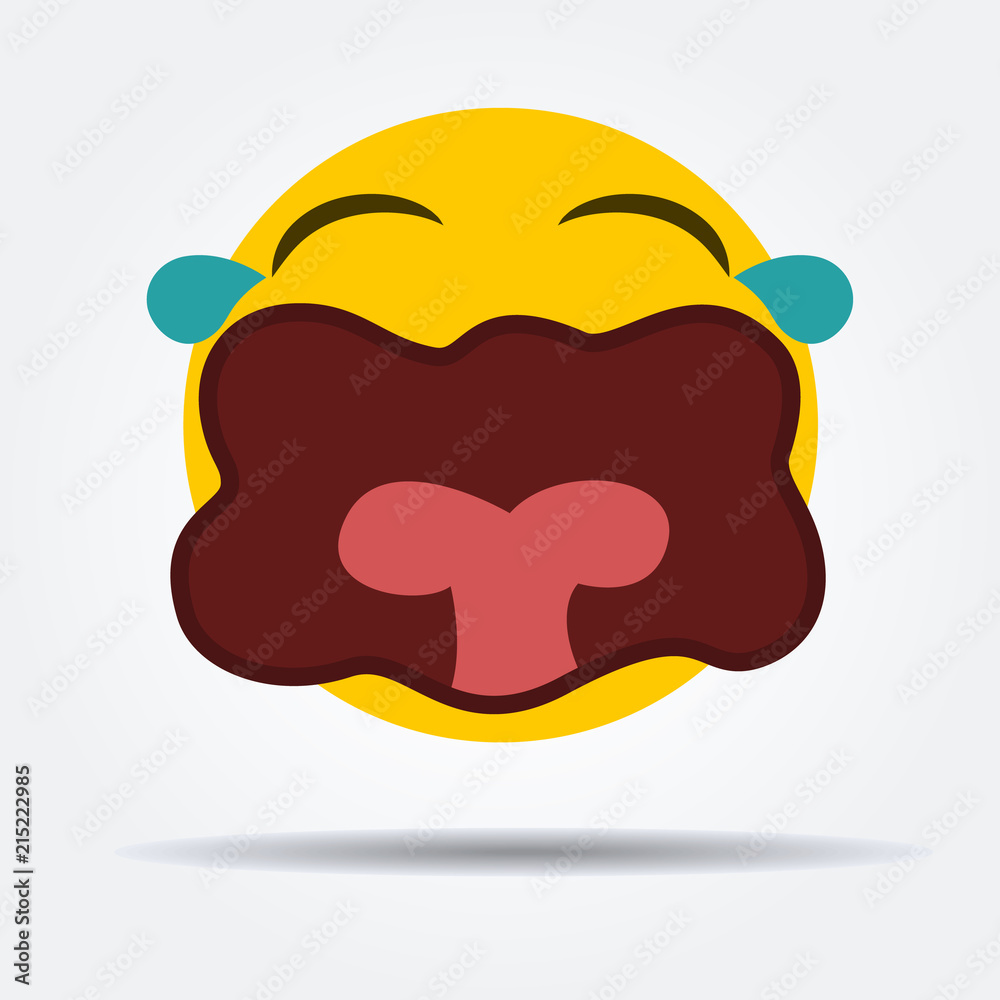 Foto de Weeping emoticon in a flat design. Isolated emoticon do Stock ...