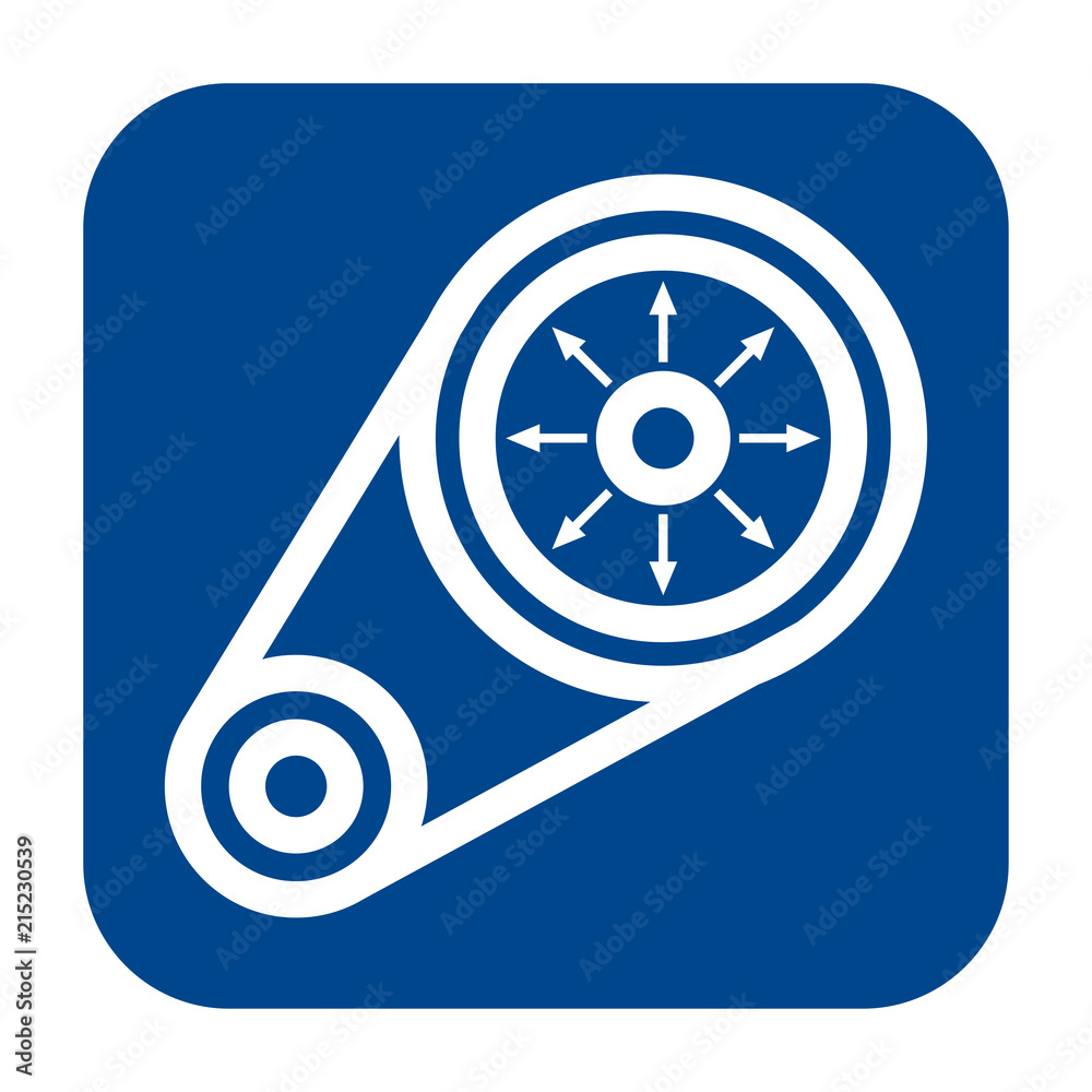 Vector monochrome flat design icon of vibration analysis. Blue isolated ...