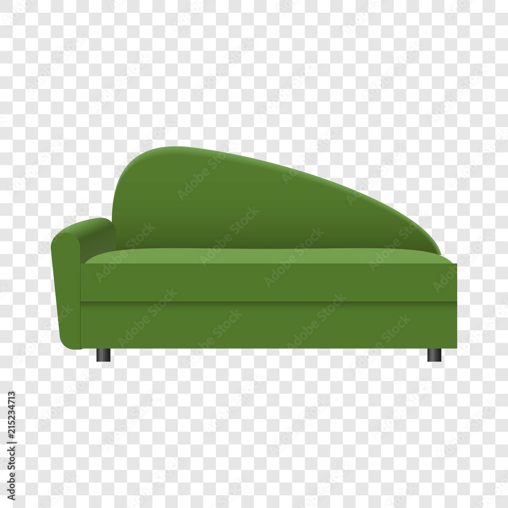 Modern green sofa mockup. Realistic illustration of modern green sofa ...