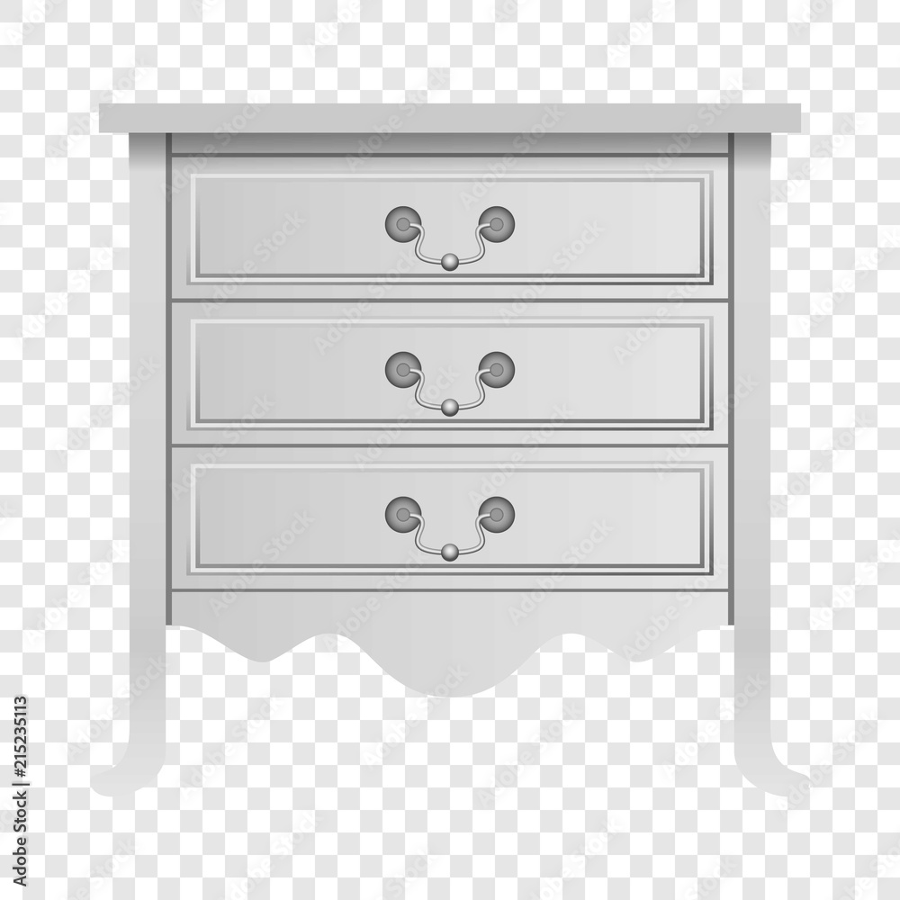 Modern white drawer mockup. Realistic illustration of modern white ...