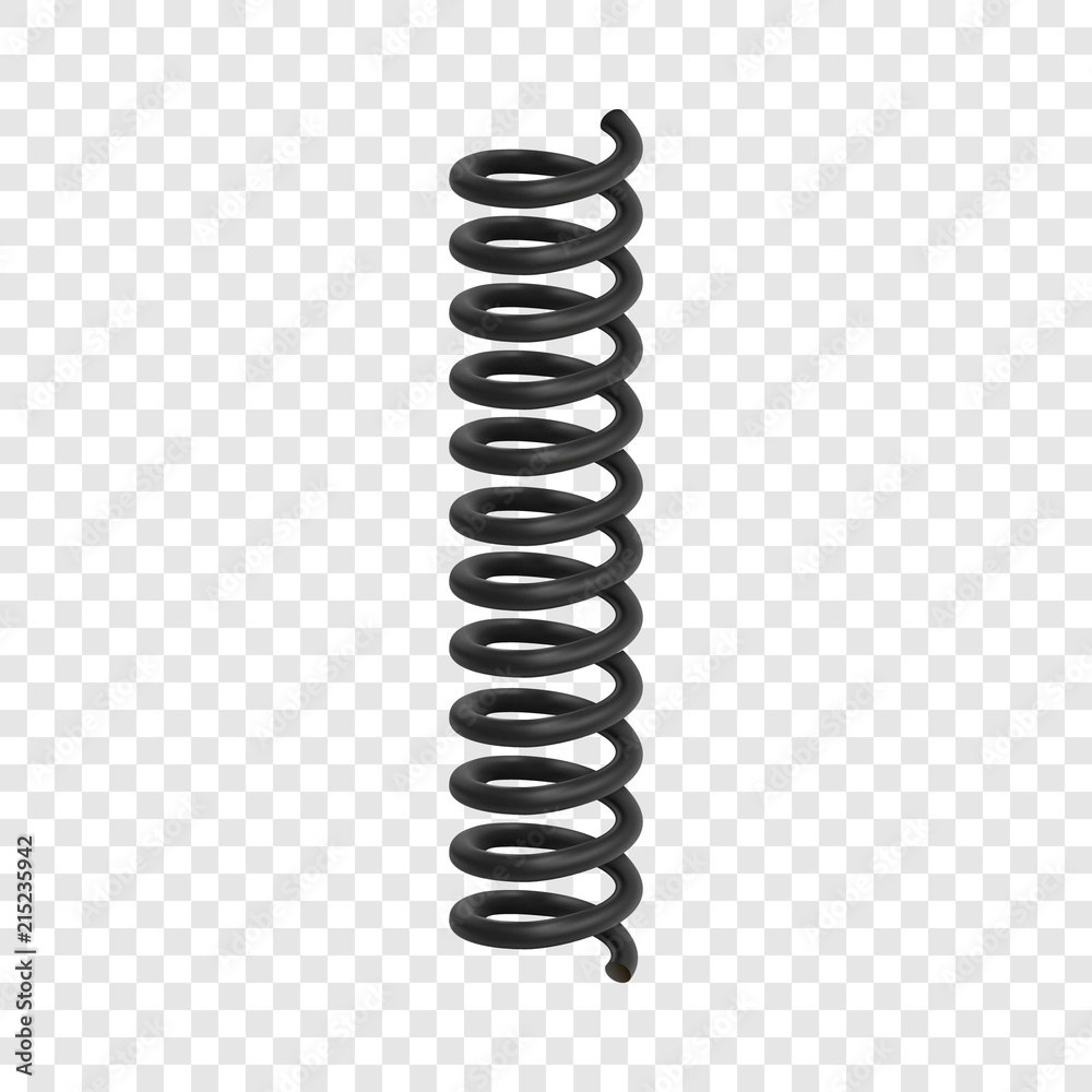Coil spring flexible cable mockup. Realistic illustration of coil ...