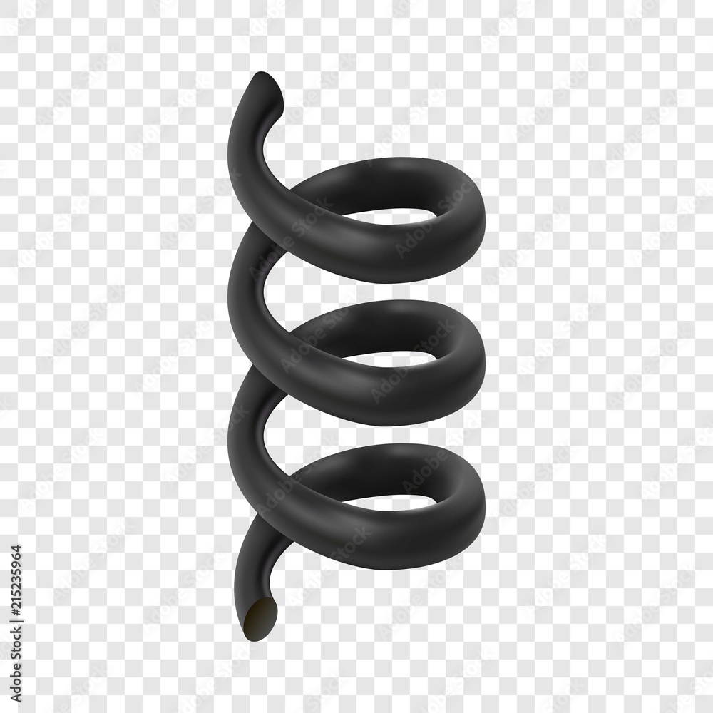 Black cable mockup. Realistic illustration of black cable vector mockup ...