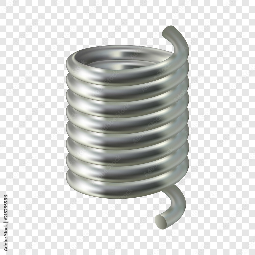 Steel spring mockup. Realistic illustration of steel spring vector ...