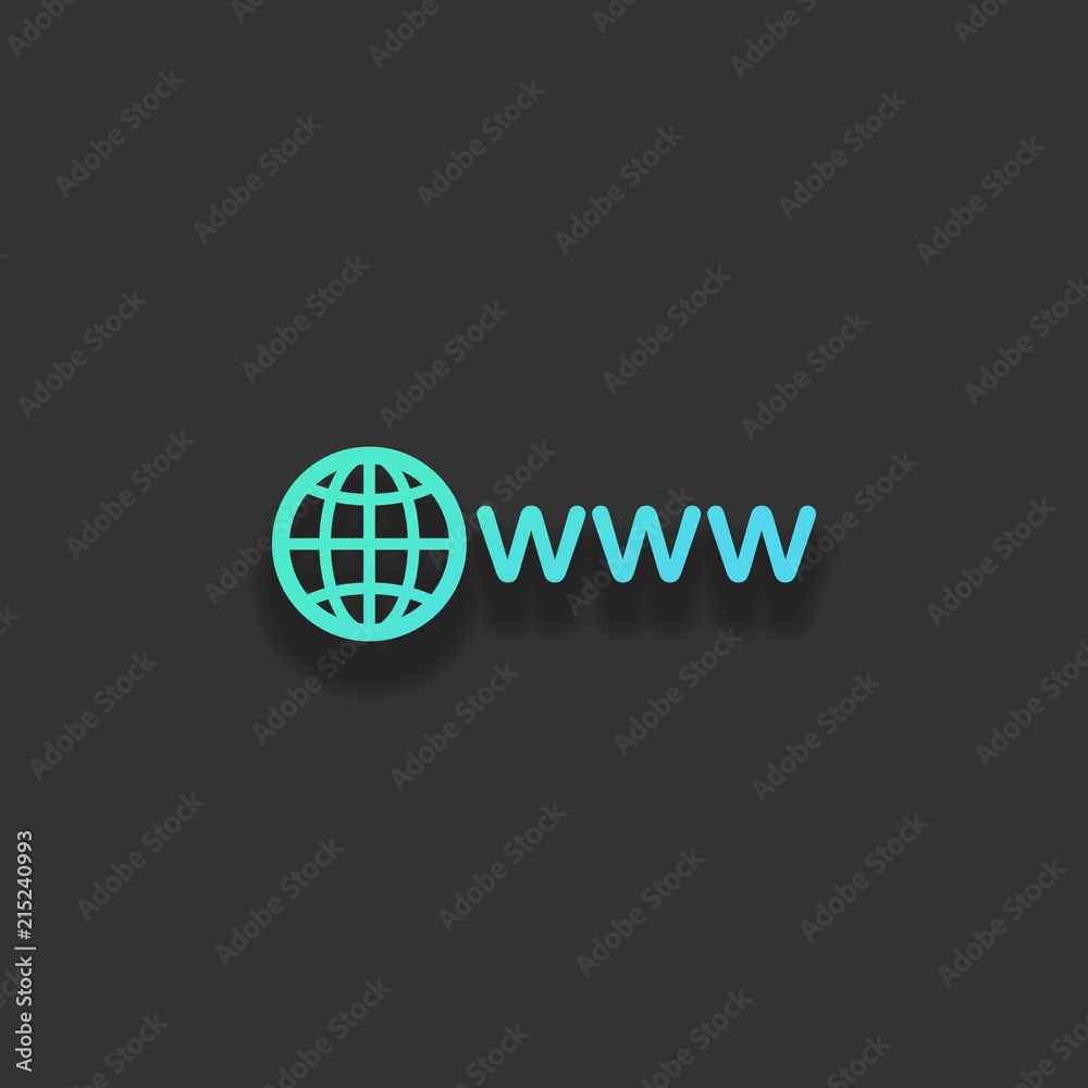 symbol of internet with globe and www. Colorful logo concept wit Stock ...