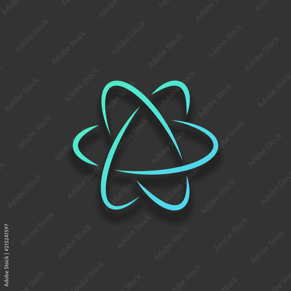 scientific atom symbol, logo, simple icon. Colorful logo concept Stock ...
