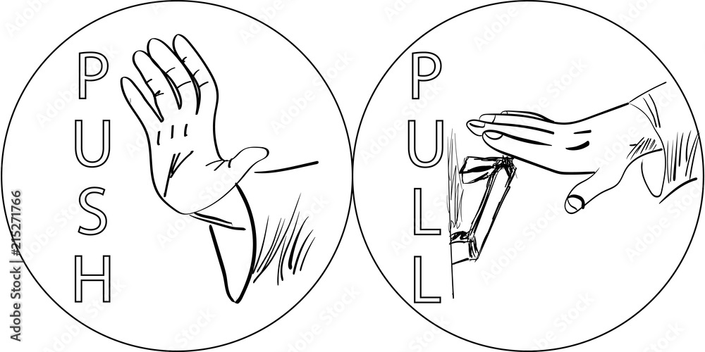 push and pull vector illustration Stock Vector | Adobe Stock