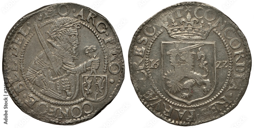 The Netherlands Dutch silver coin 48 stuiver / 1 riksdaalder 1622 ...