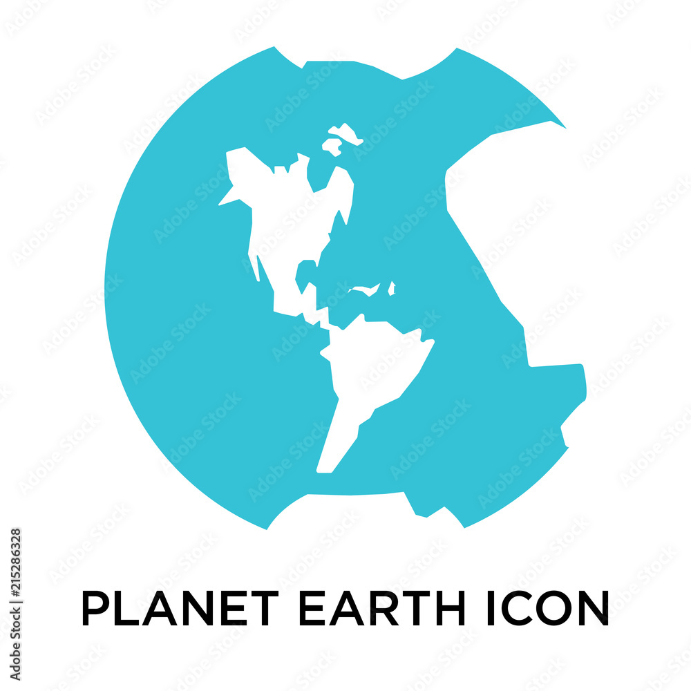 planet earth icon isolated on white background. Simple and editable ...