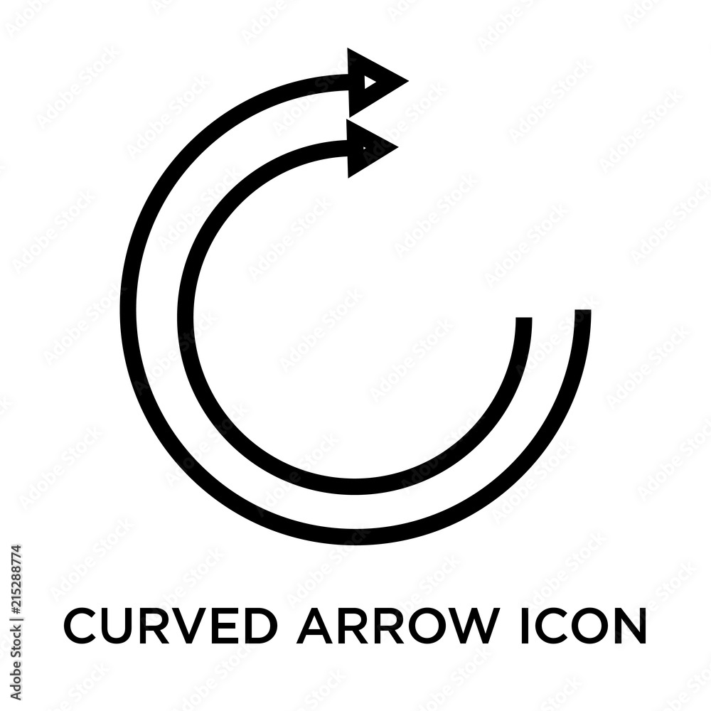 curved arrow icon on white background. Modern icons vector illustration ...