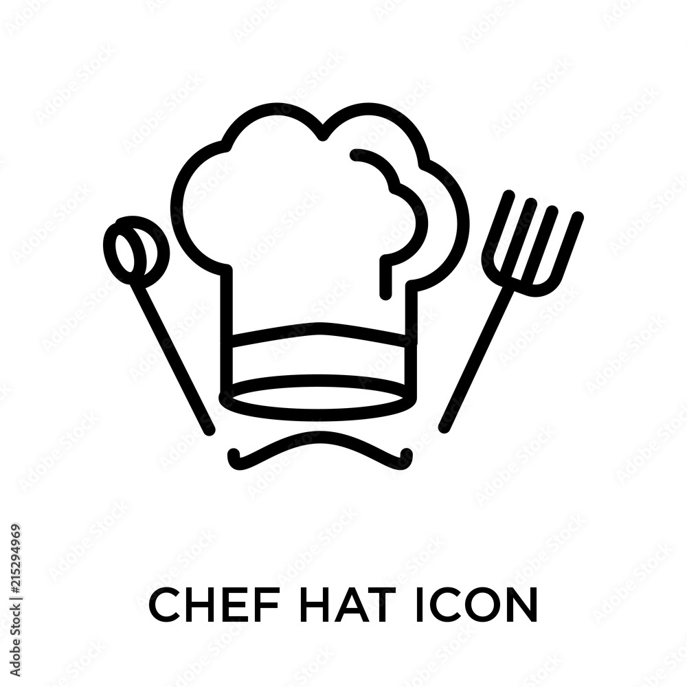 chef hat icon isolated on white background. Simple and editable chef ...