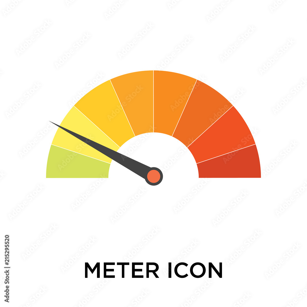meter icons isolated on white background. Modern and editable meter ...