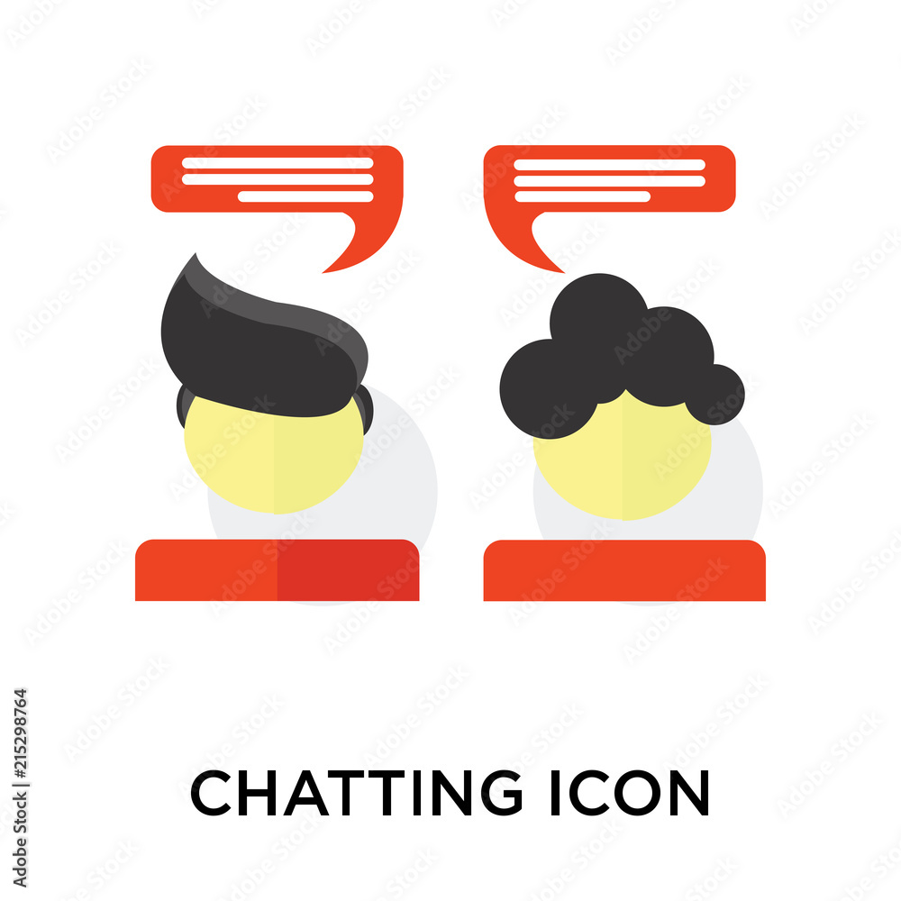 Chatting icon vector sign and symbol isolated on white background ...
