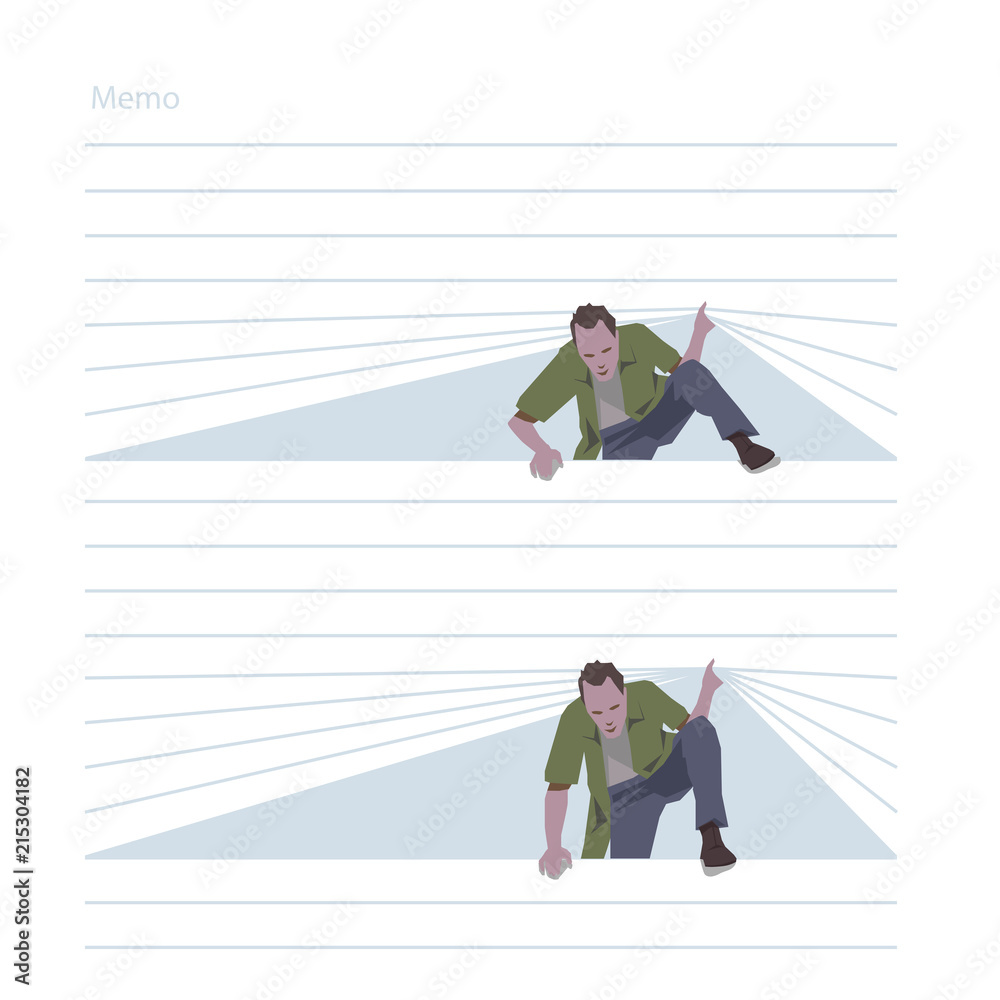 memo man lines escape leave writing line guides Stock Vector | Adobe Stock