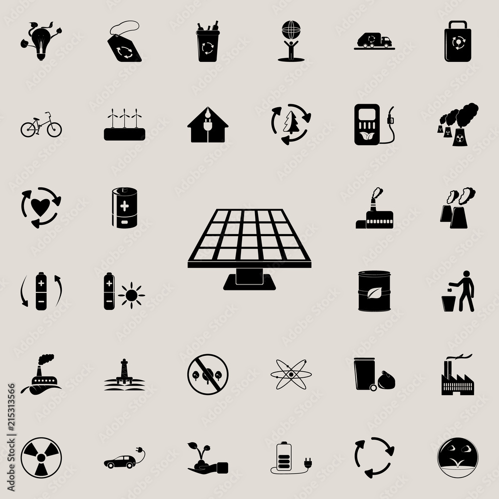 solar panels icon. Detailed set of Ecology icons. Premium quality ...