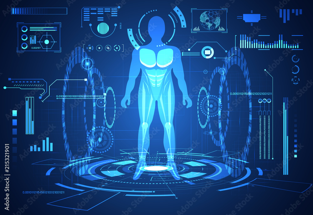 abstract technology ui futuristic concept human hud interface hologram ...