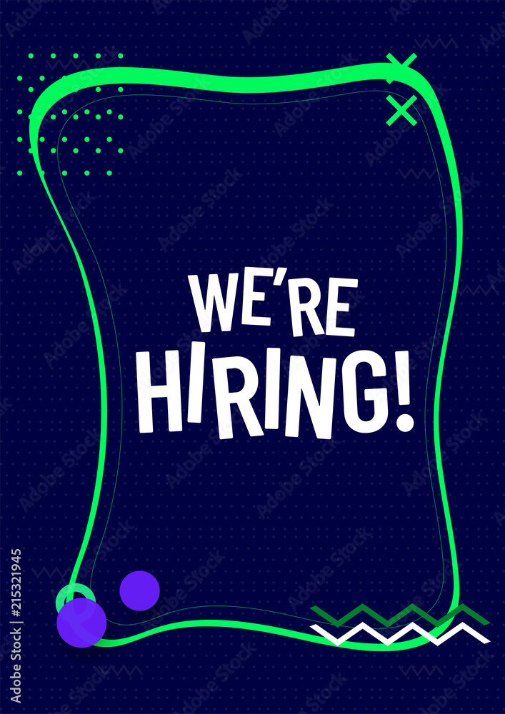 Blue poster or flyer design for we are hiring, job recruitment ...