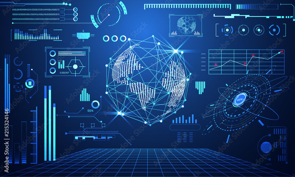 abstract technology ui futuristic concept world digital hud interface ...