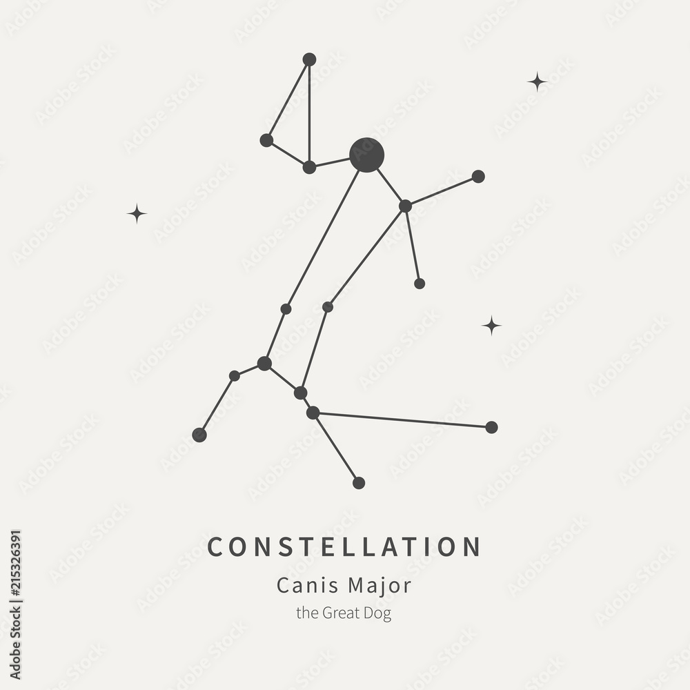 The Constellation Of Canis Major The Great Dog Linear Icon Vector the-constellation-of-canis-major-the-great-dog-linear-icon-vector