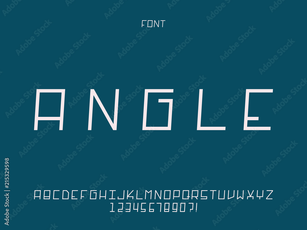 Angle font. Vector alphabet Stock Vector | Adobe Stock