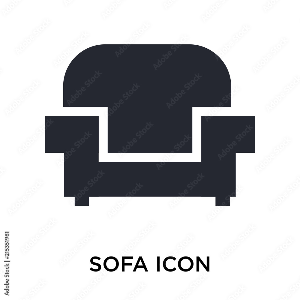 Sofa icon vector sign and symbol isolated on white background, Sofa ...