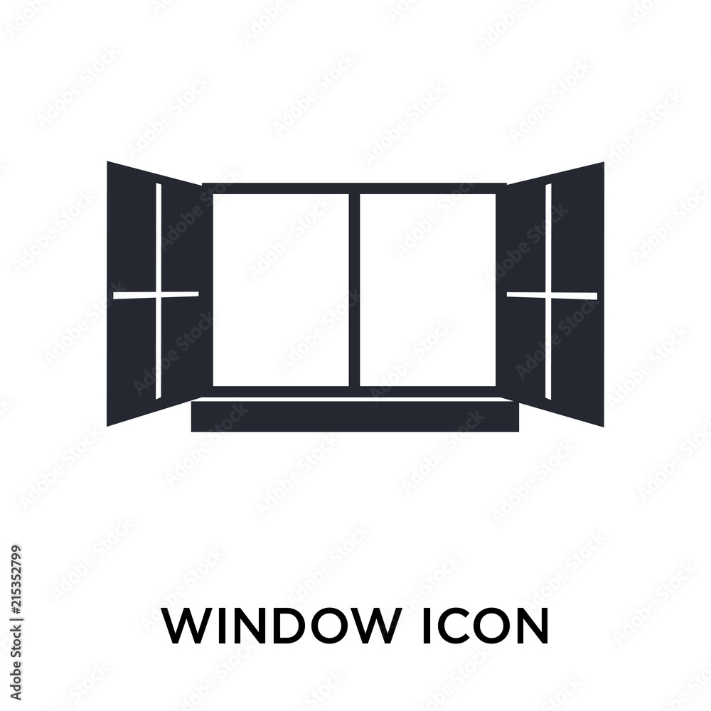 Window icon vector sign and symbol isolated on white background, Window ...