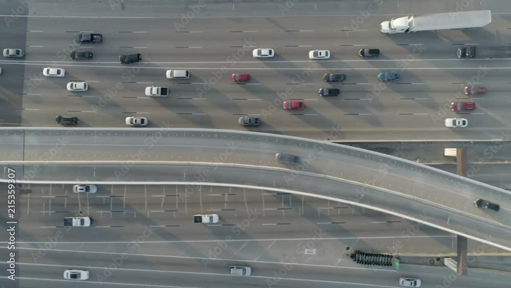 This video is about an aerial view of cars on freeway in Houston, Texas ...