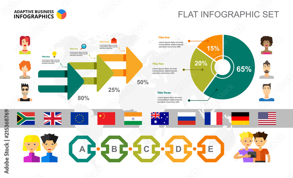 International relations percentage and pie chart template for ...