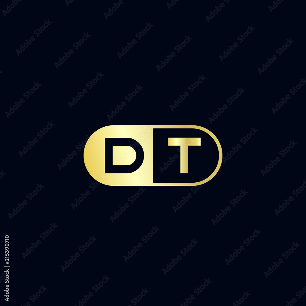 Initial Letter DT Logo Template Design Stock Vector | Adobe Stock