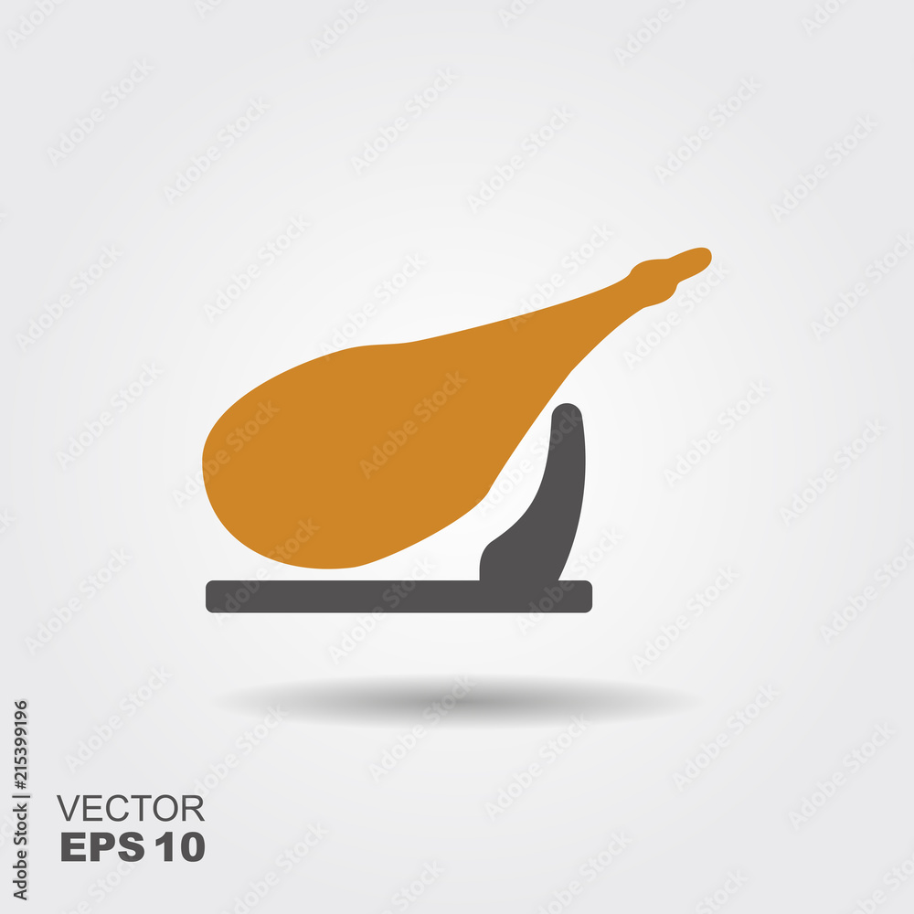 Flat vector icon of jamon - national delicacy of Spain vector de Stock ...