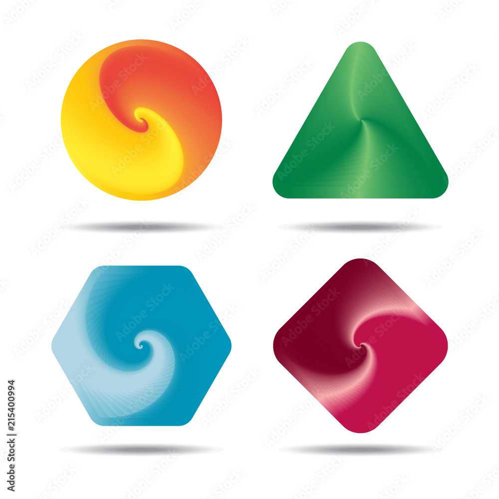 geometric colours shapes symbols white background Stock Vector | Adobe ...