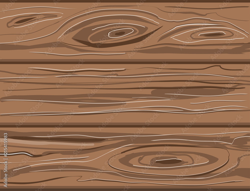 Hand drawn vector brown cartoon wooden planks boards texture Stock ...