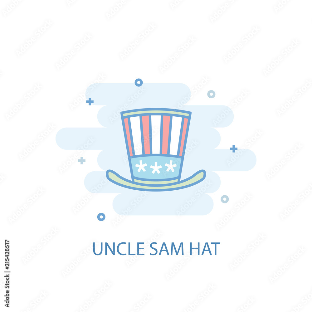 Uncle Sam hat line trendy icon. Simple line, colored illustration ...
