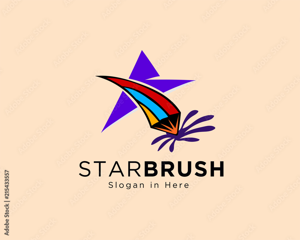 Paint star class logo, star brush logo Stock Vector | Adobe Stock