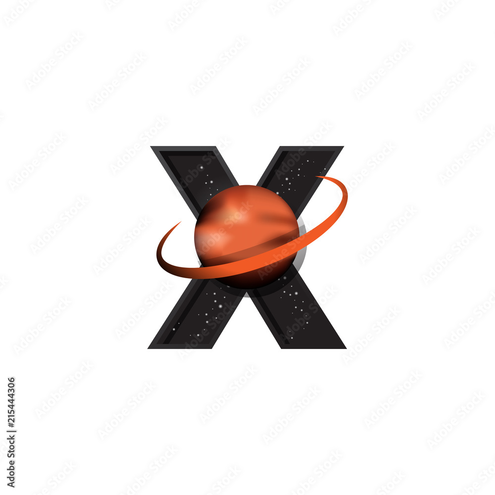 initial x planet in space logo template Stock Vector | Adobe Stock