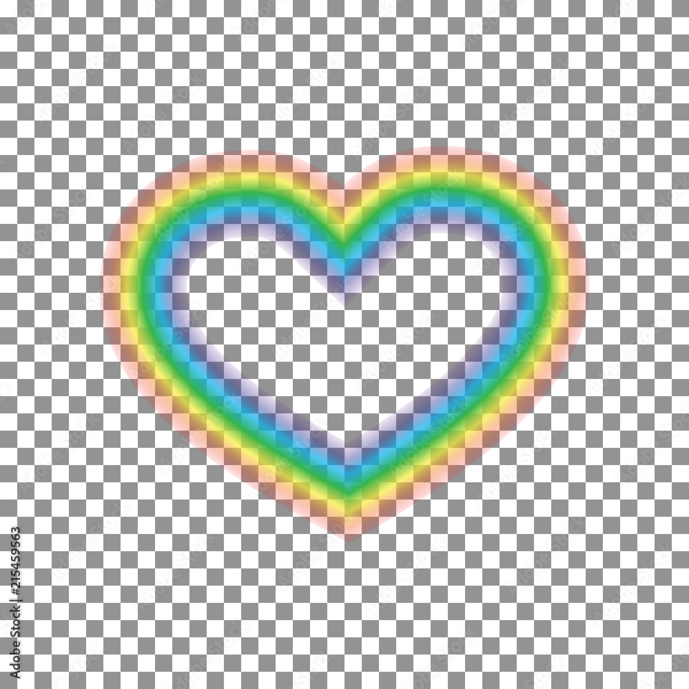 Rainbow heart isolated on transparent background. Vector illustration ...