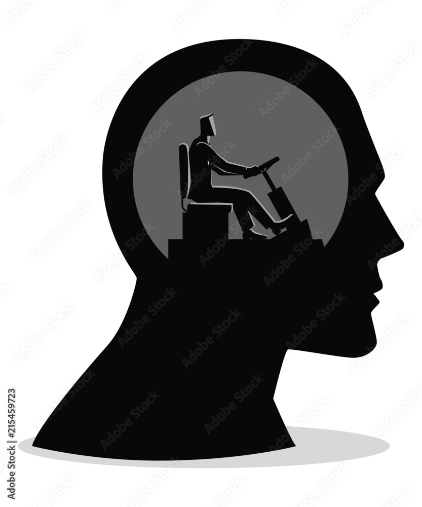 Human head being controlled by a businessman Stock Vector | Adobe Stock