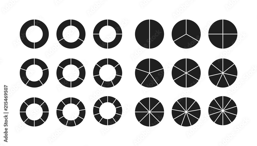 circle chart section segments set Stock Vector | Adobe Stock