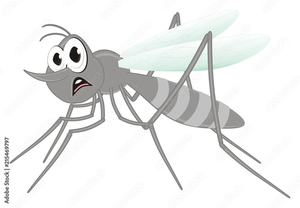 mosquito, insect, pest, bloodsucker, beetle, buzzing, cartoon, sad ...