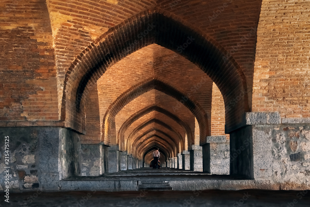 iran, Isfahan Province, Esfahan, Khajoo Bridge, Khaju. Heritage of ...