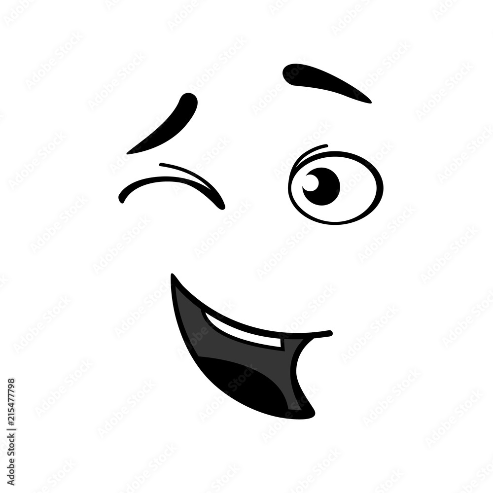 Funny face on white background, smile, vector Stock Vector | Adobe Stock